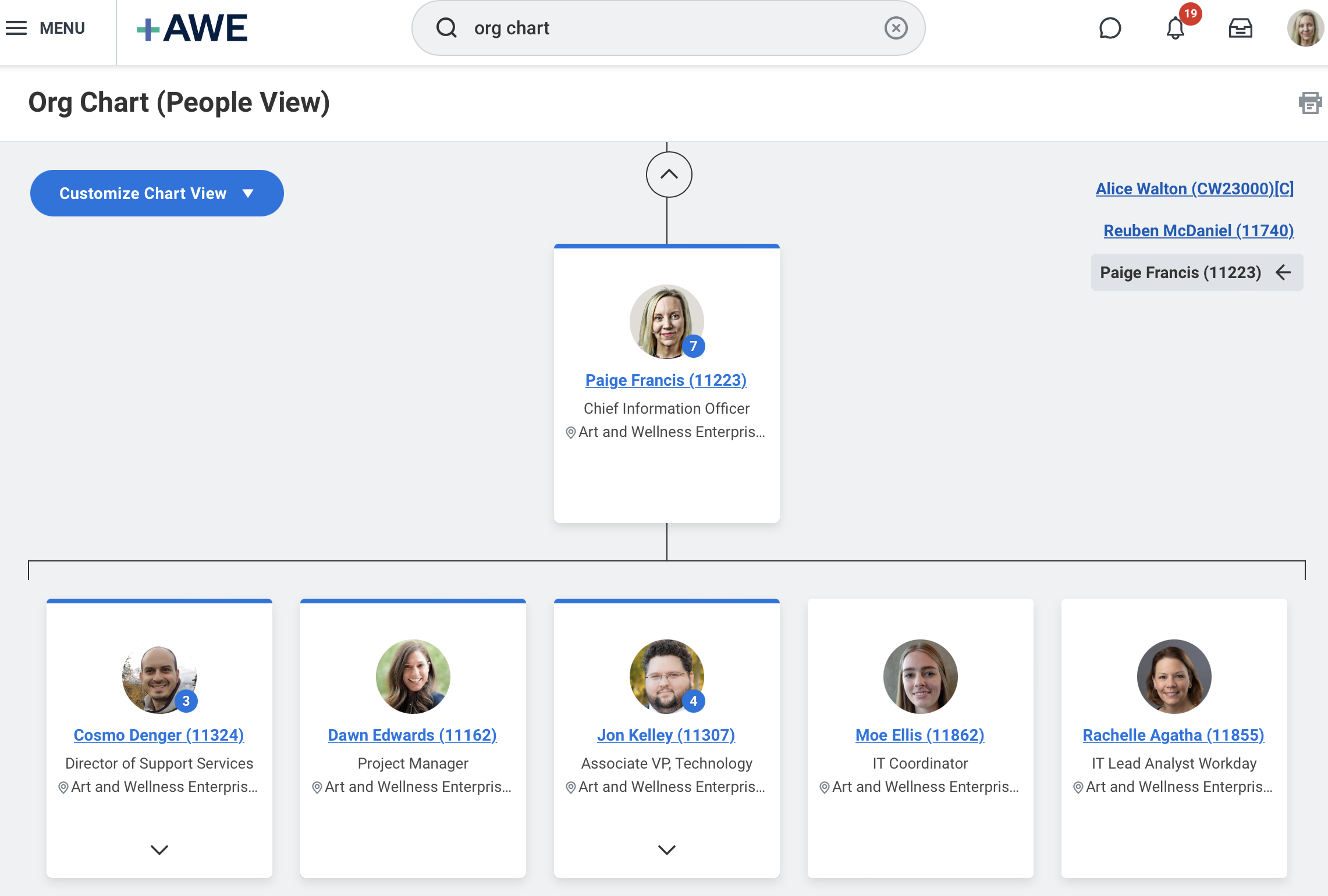 Workday: Access an Org Chart